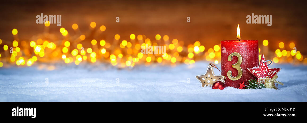 third sunday in advent concept xmas light wooden wide panorama ...