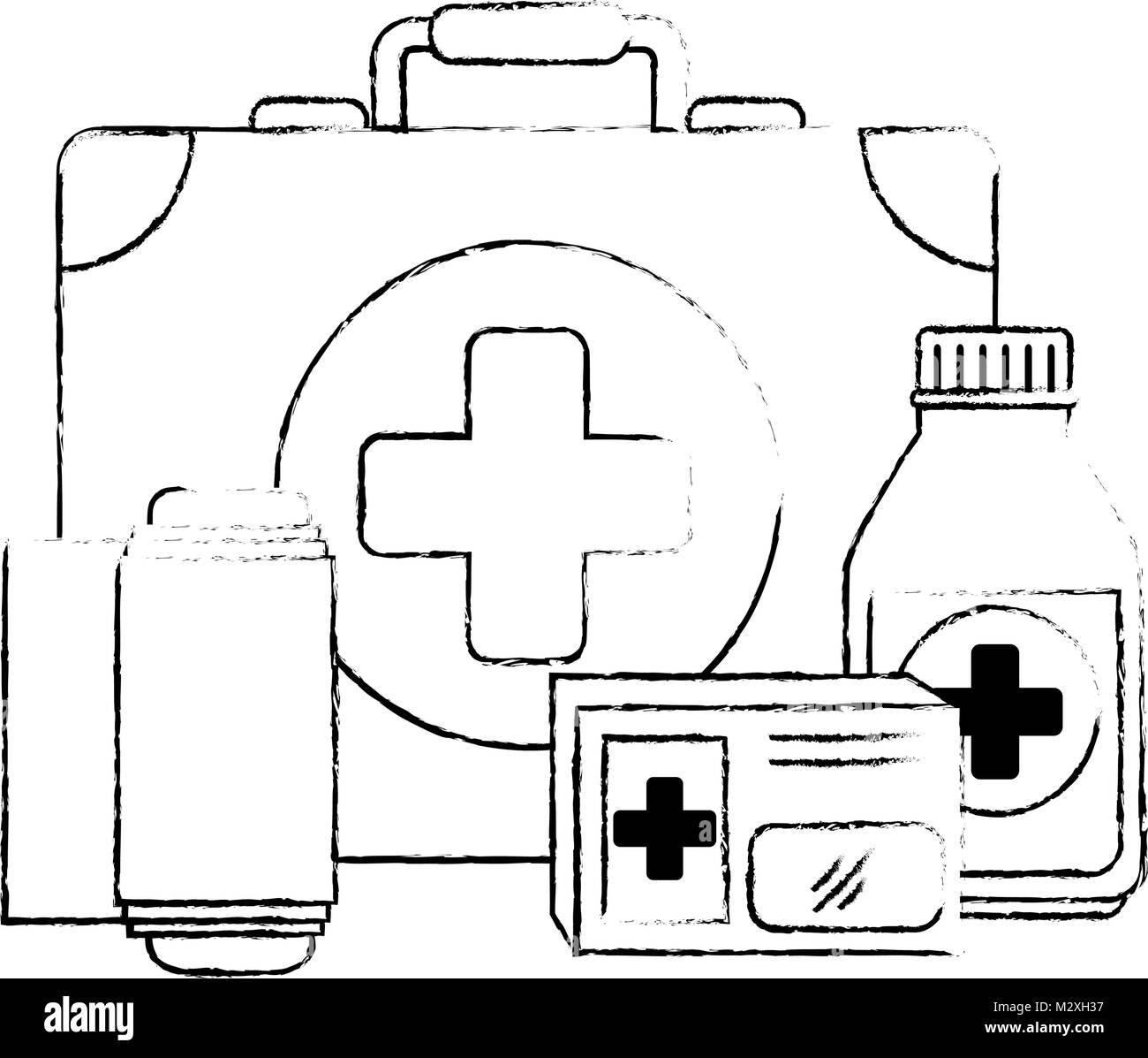 medical kit with bandages and drugs Stock Vector Image & Art - Alamy