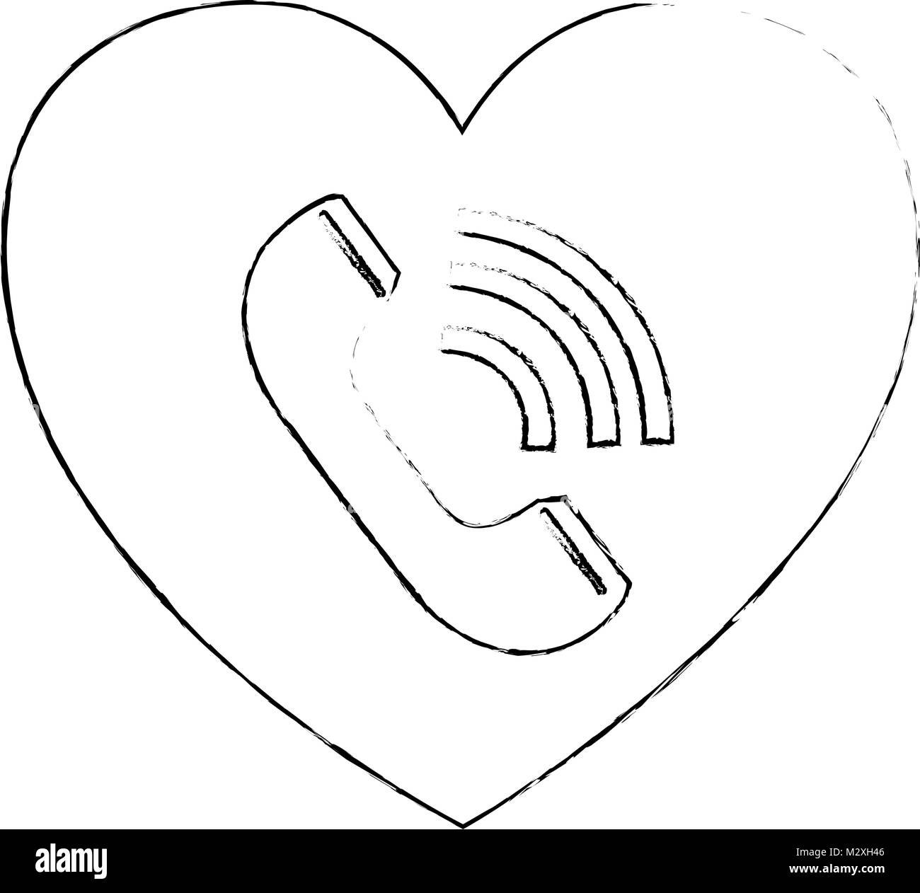 heart with telephone service Stock Vector Image & Art - Alamy