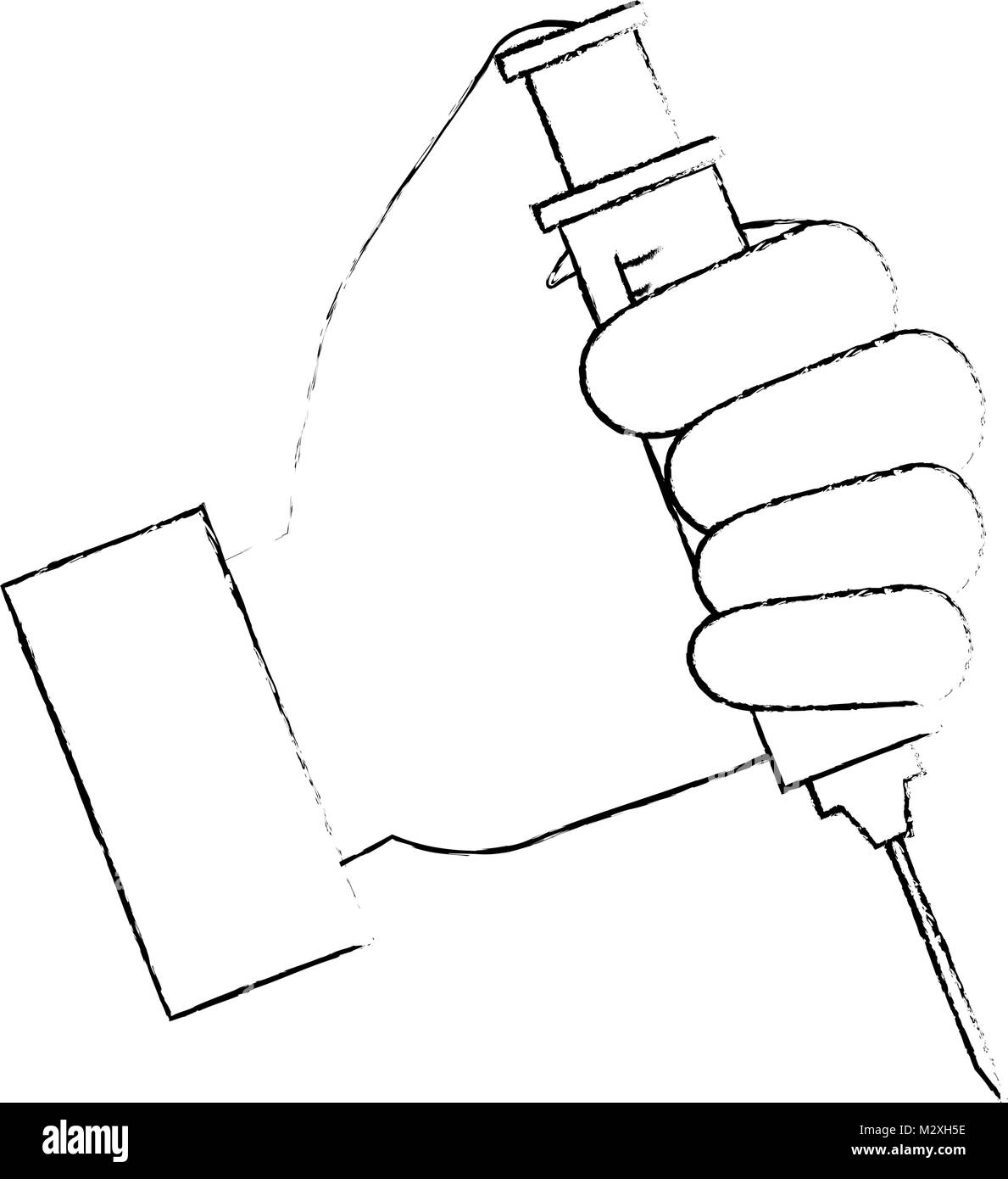 doctor hand with injection medical Stock Vector Image & Art - Alamy