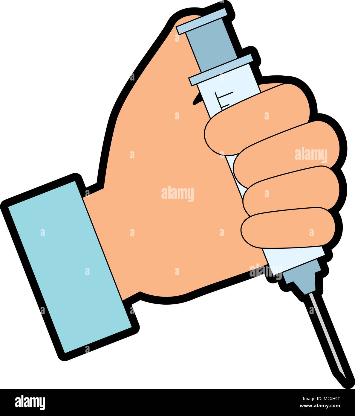 doctor hand with injection medical Stock Vector Image & Art - Alamy