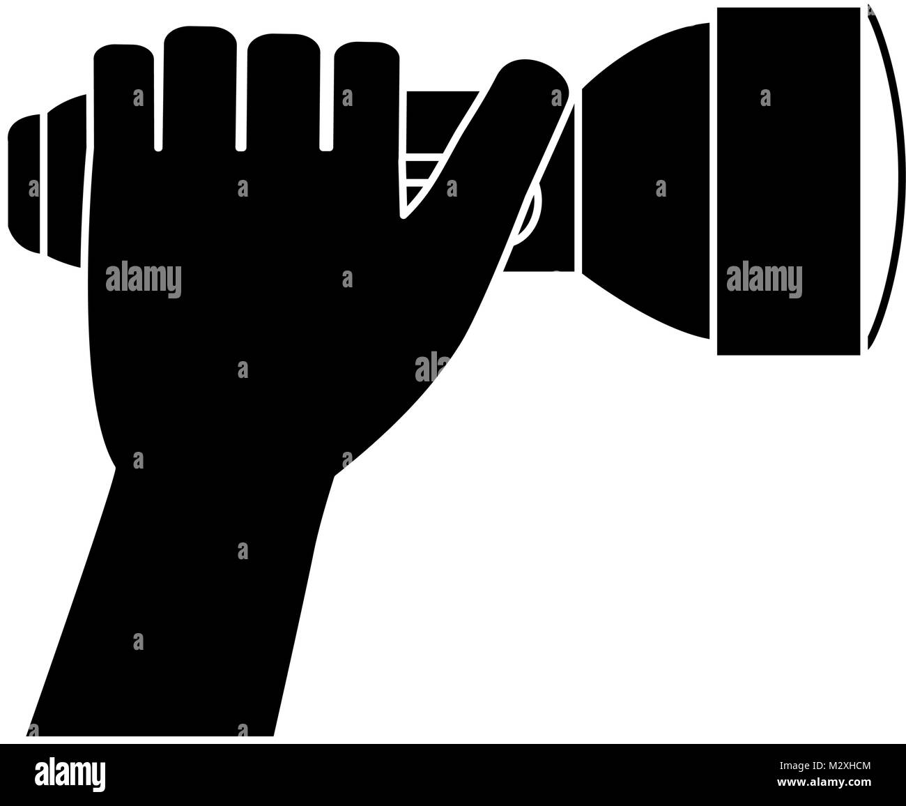 hand with flash light isolated icon Stock Vector Image & Art - Alamy