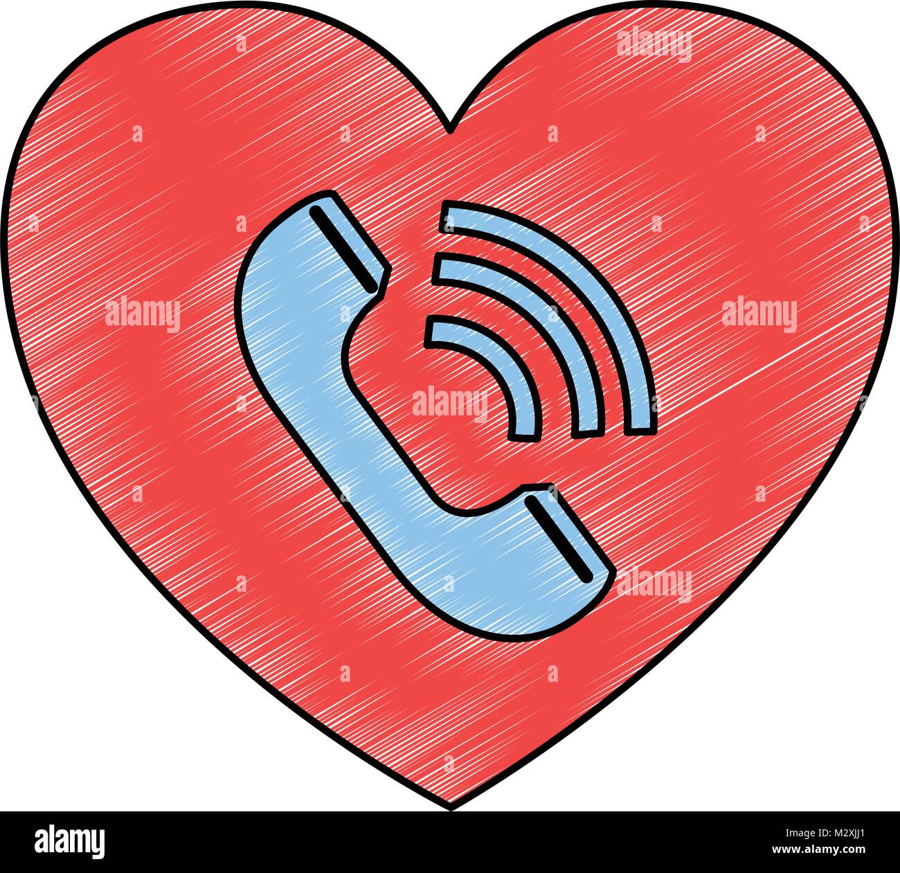 heart with telephone service Stock Vector Image & Art - Alamy