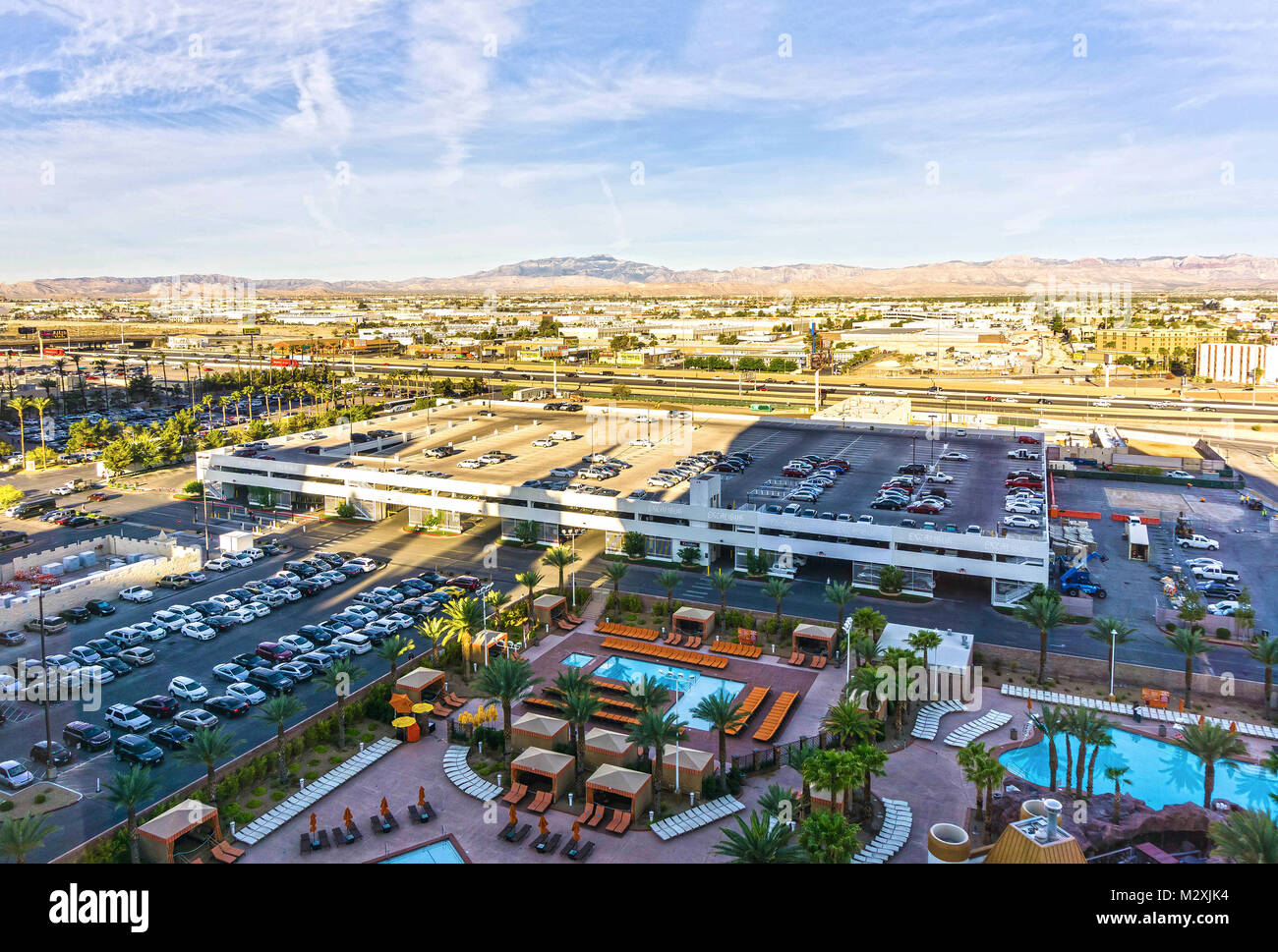Las Vegas, USA - May 04, 2016: The pools at Excalibur Hotel and Casino ...