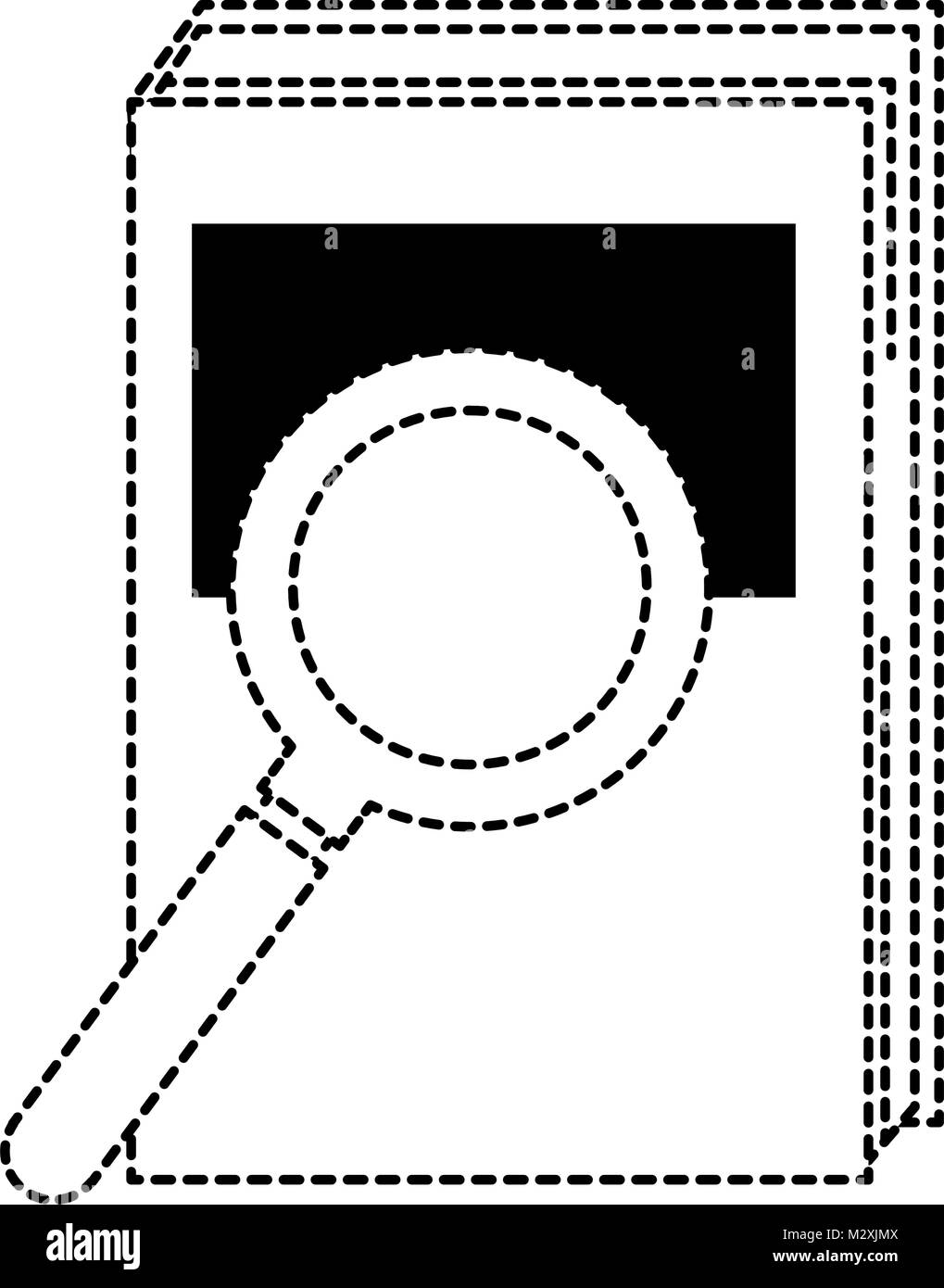 text book with magnifying glass Stock Vector Image & Art - Alamy