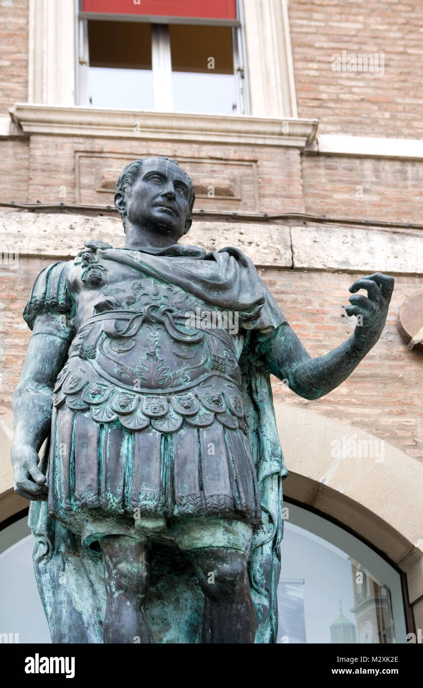 Statue of Roman Emperor, Julius Caesar, Rimini, Emilia-Romagna, Italy ...
