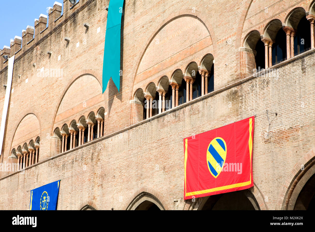 Flags and architecture, Rimini, Emilia-Romagna, Italy Stock Photo - Alamy