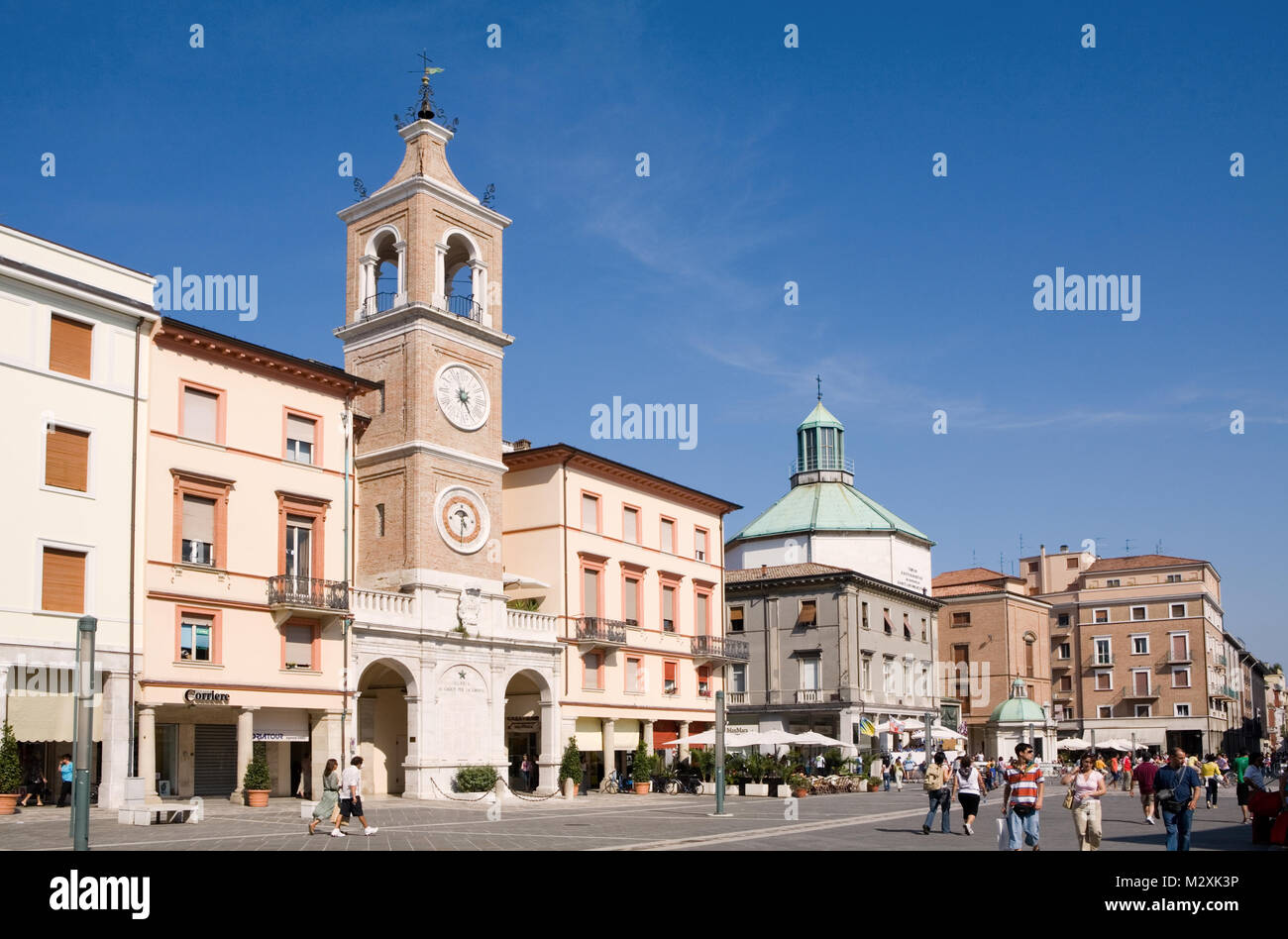 Buildings and architecture in the main square of Piazza Tre Martiri ...