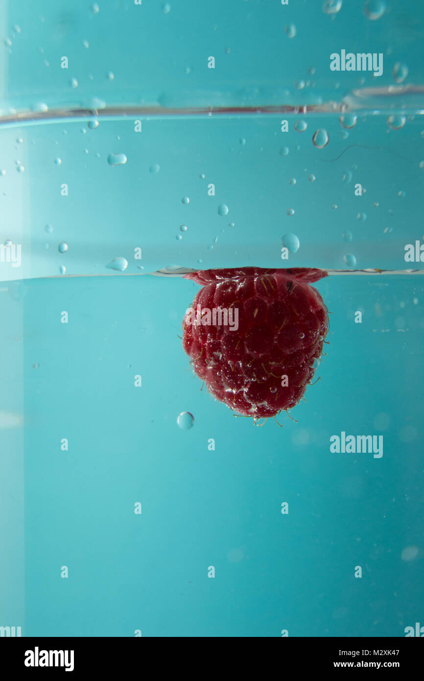 Fresh Raspberry in Water Stock Photo - Alamy