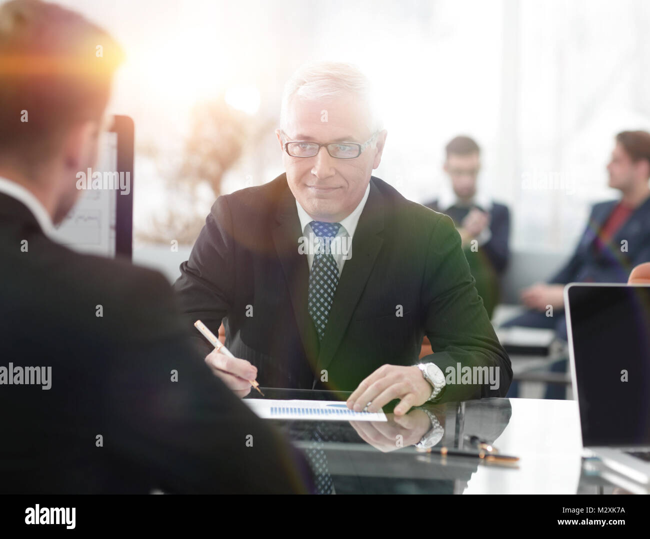 project Manager conducts an interview with a new employee Stock Photo ...