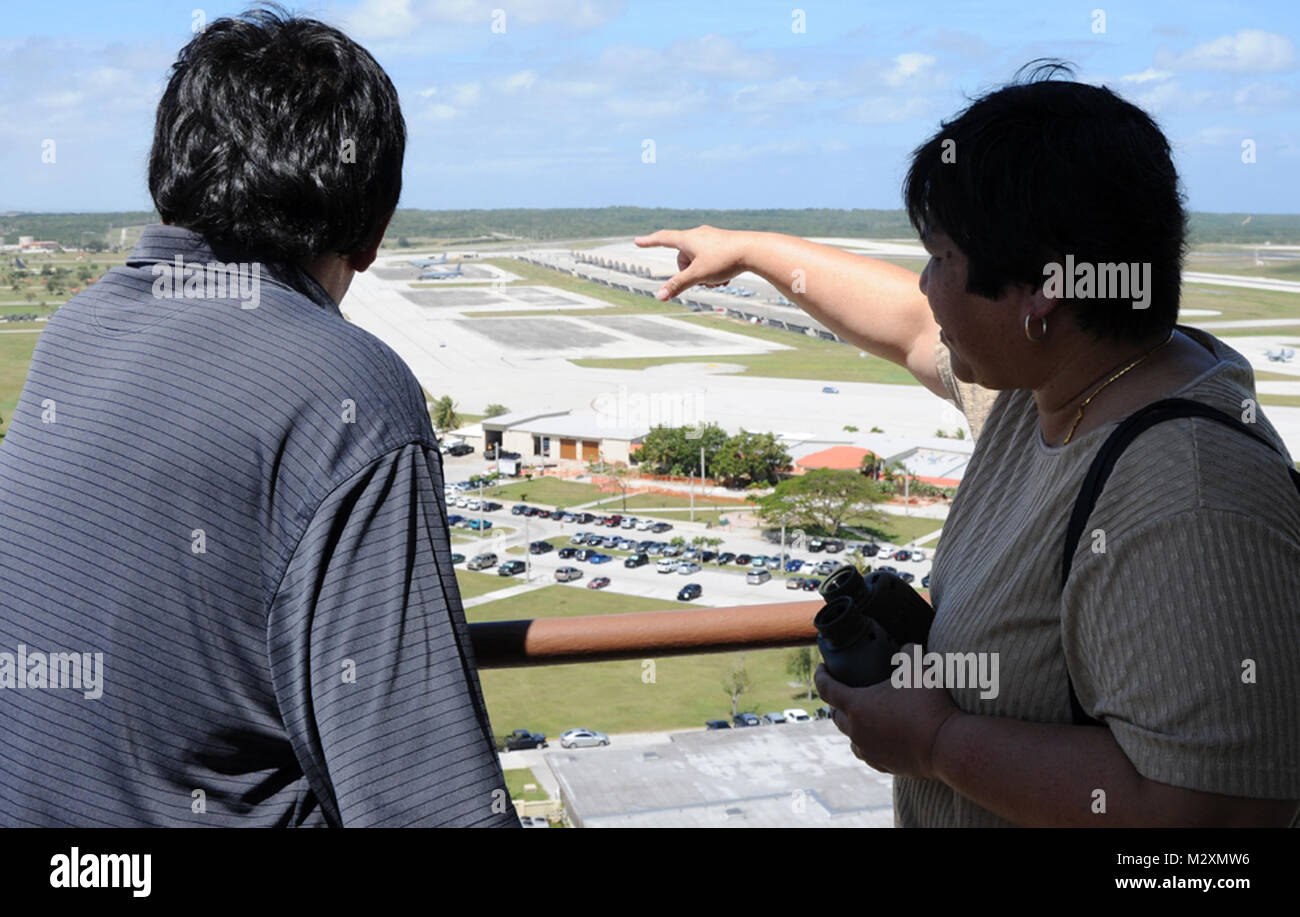 Mayer & Vice Mayor of Guam overlook the base from the air traffic ...