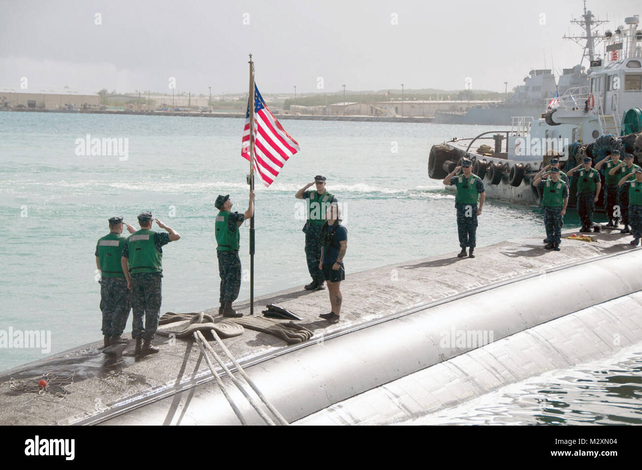 USS Tucson shift colors after pulling into Apra Harbor, Guam by #PACOM ...