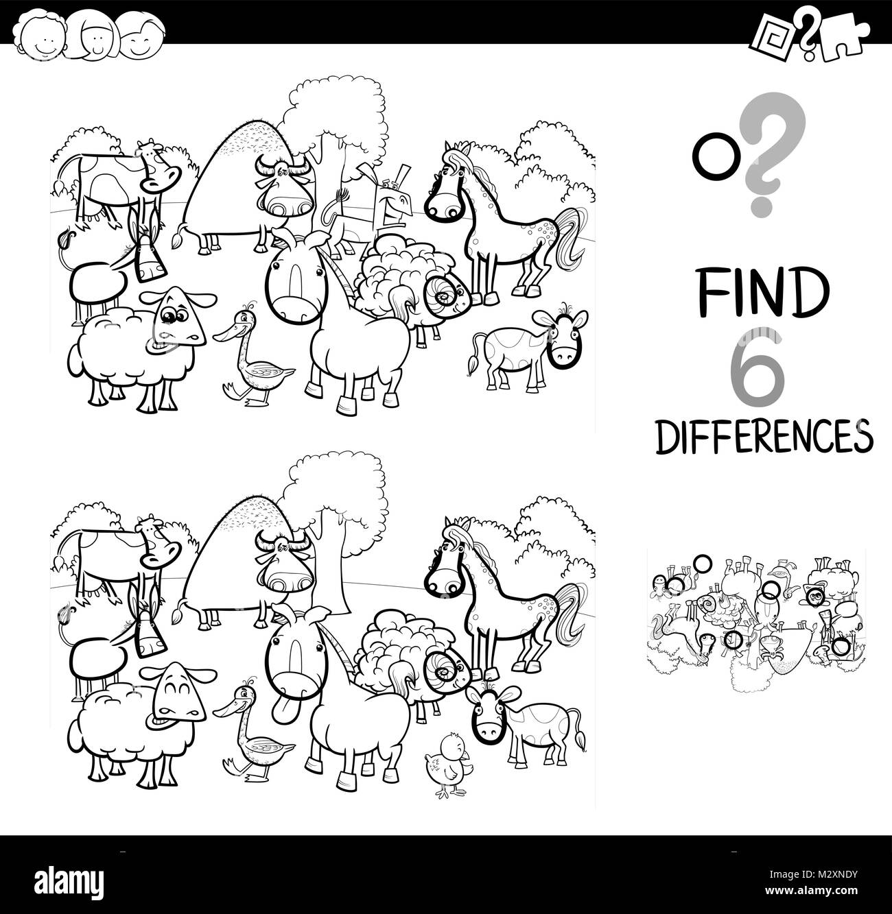 Cartoon illustration spot differences educational hi-res stock ...
