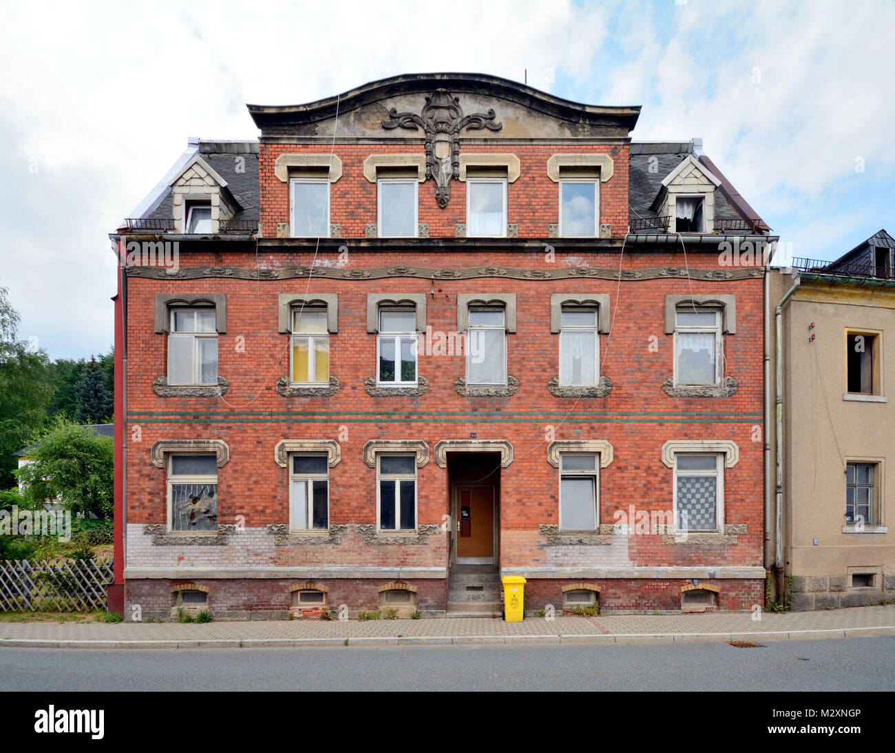 Aue, Saxony, the Erzgebirge, building in Auerhammerstrasse Stock Photo ...