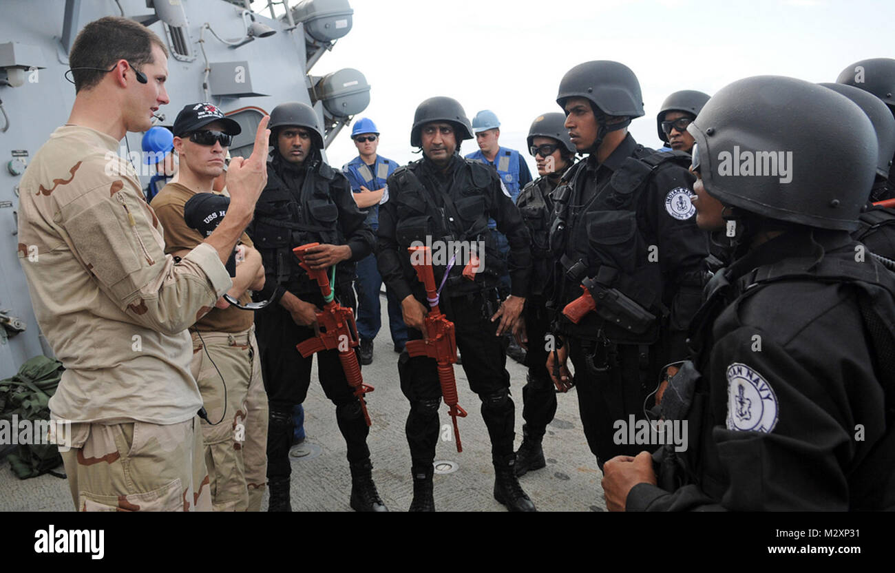 INDIAN OCEAN - training exercise aboard guided-missile destroyer USS ...
