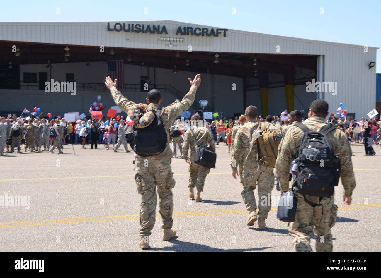 BATON ROUGE, La. – Friends and family welcome home the Louisiana ...