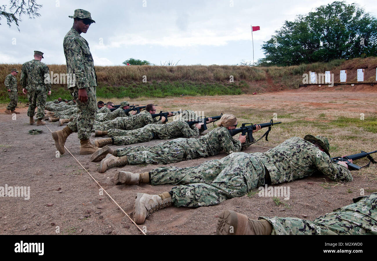 Battalion Maintenance 303 fire M16 assault rifles during weapon ...