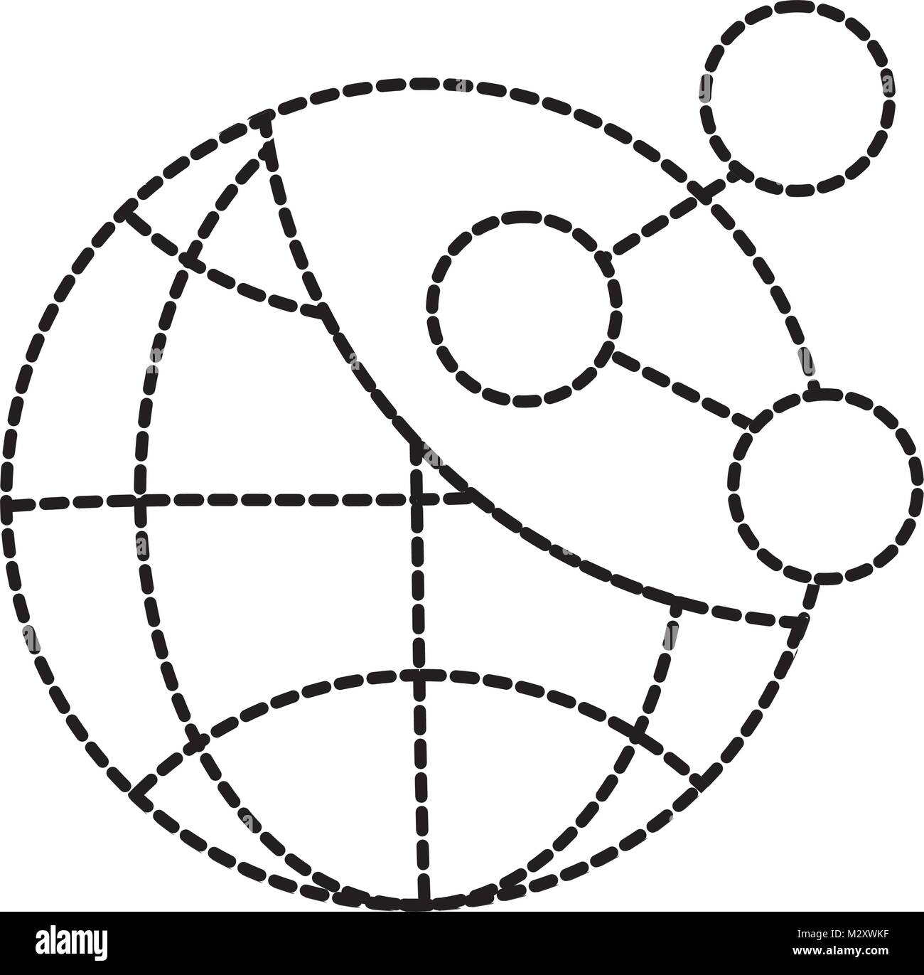 dotted shape global connection with share social media Stock Vector ...