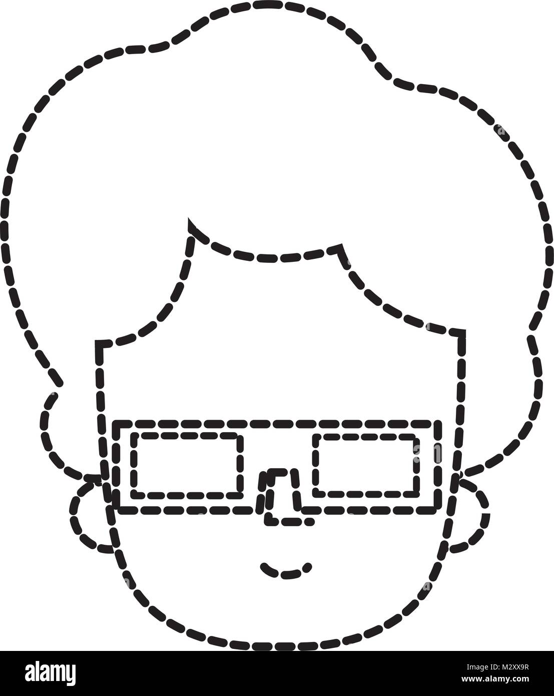 dotted shape man with hairstyle design and 3d glasses Stock Vector ...