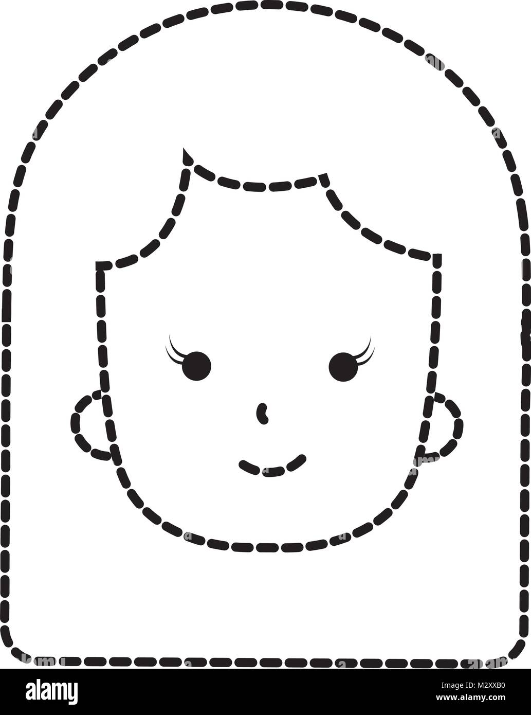 dotted shape social woman head with hairstyle design Stock Vector Image ...