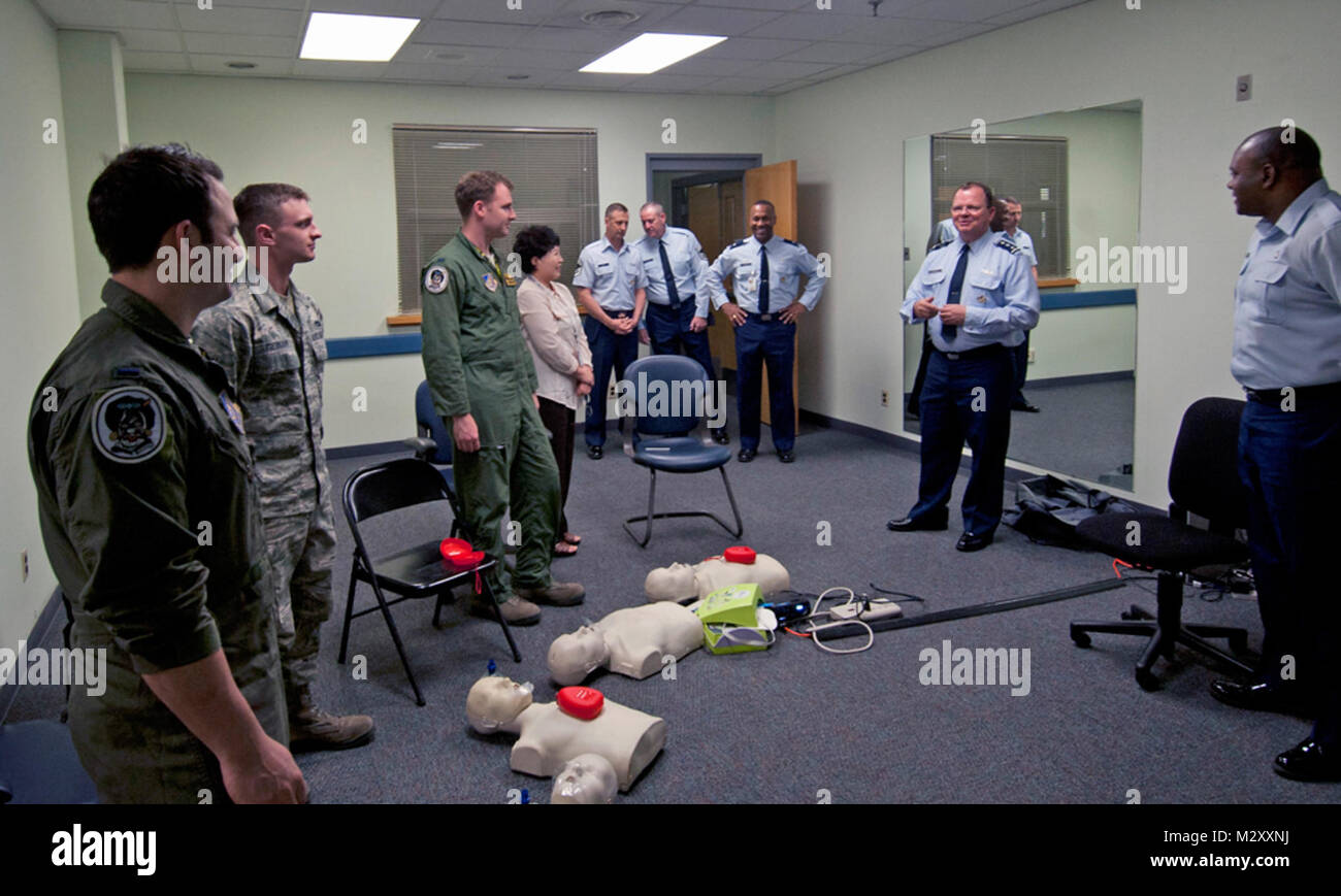 Air Force surgeon general, greets a CPR class at the 8th Medical Group ...