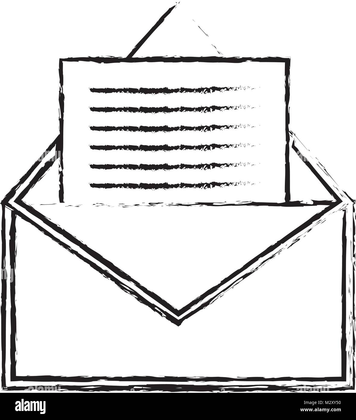 grunge e-mail letter message with business document Stock Vector Image ...