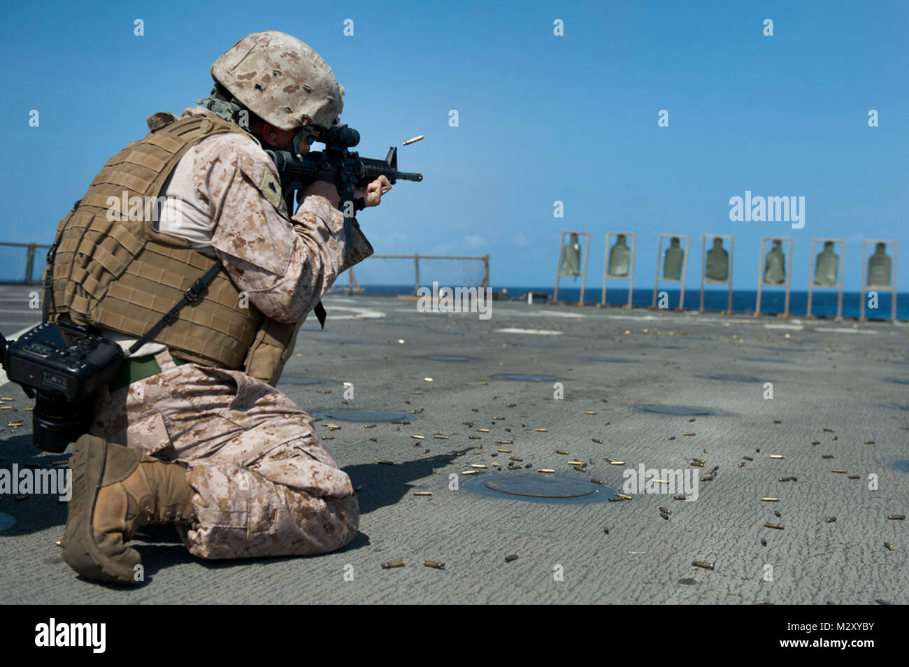 M16 rifle marksmanship training on the flight deck by #PACOM Stock ...