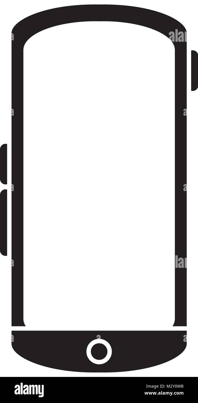 silhouette smartphone mobile technology to call and talk Stock Vector ...