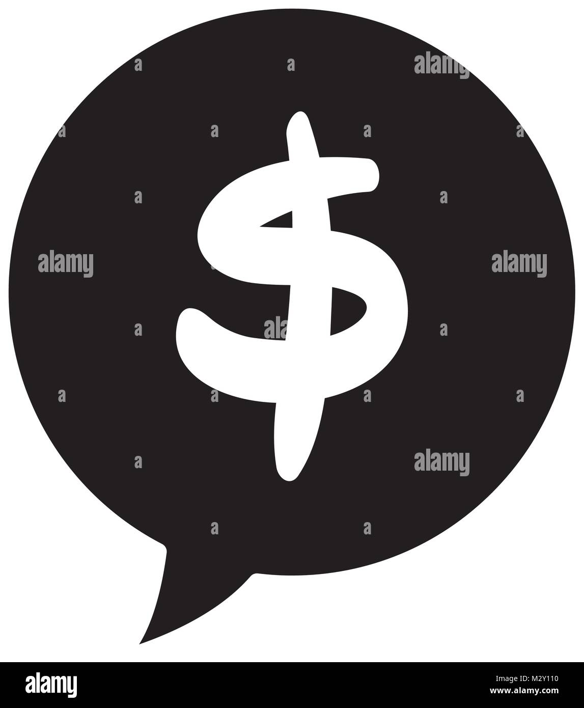 silhouette chat bubble with dollar symbol money inside Stock Vector ...