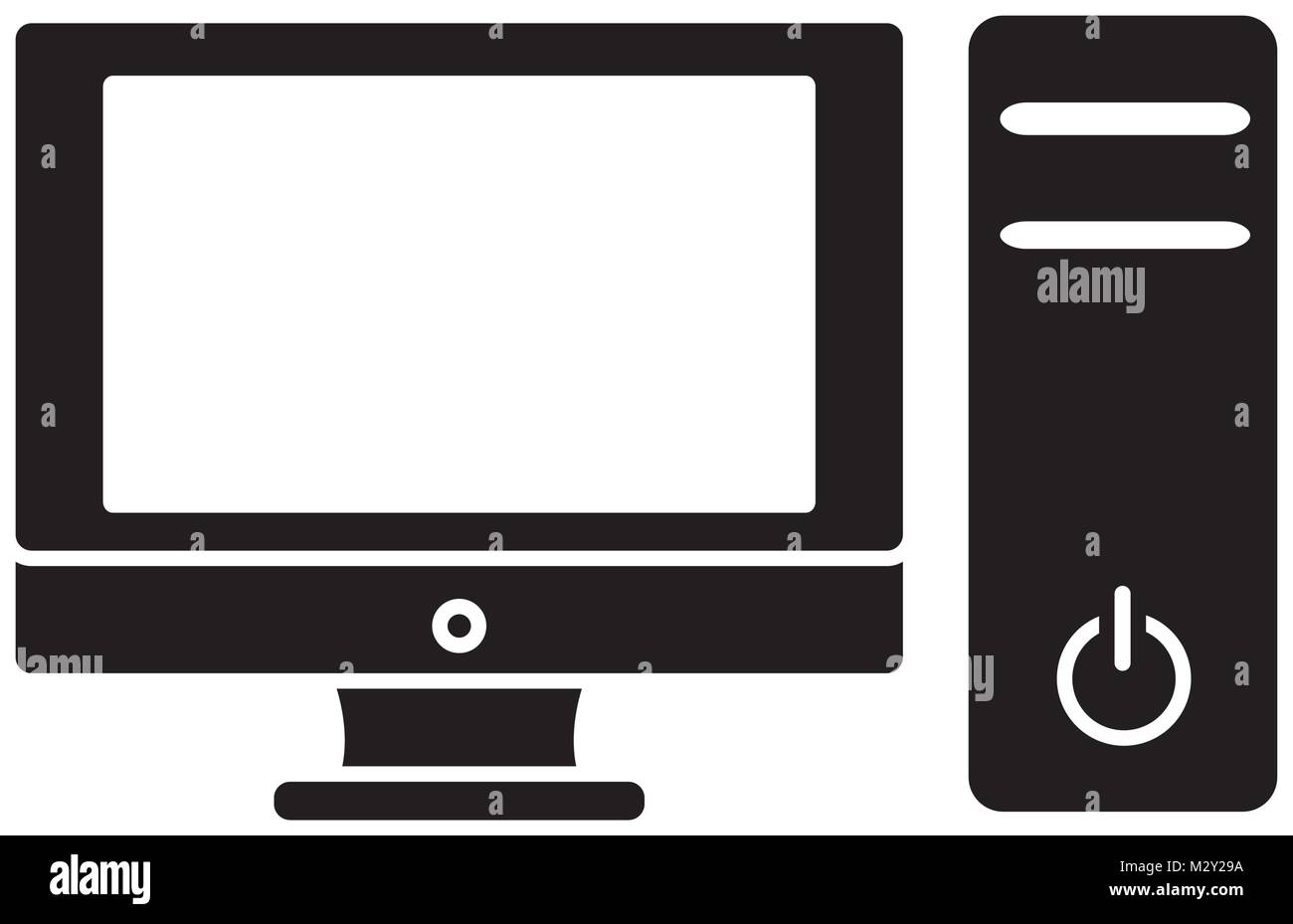 silhouette electronic screen computer with cpu technology Stock Vector ...