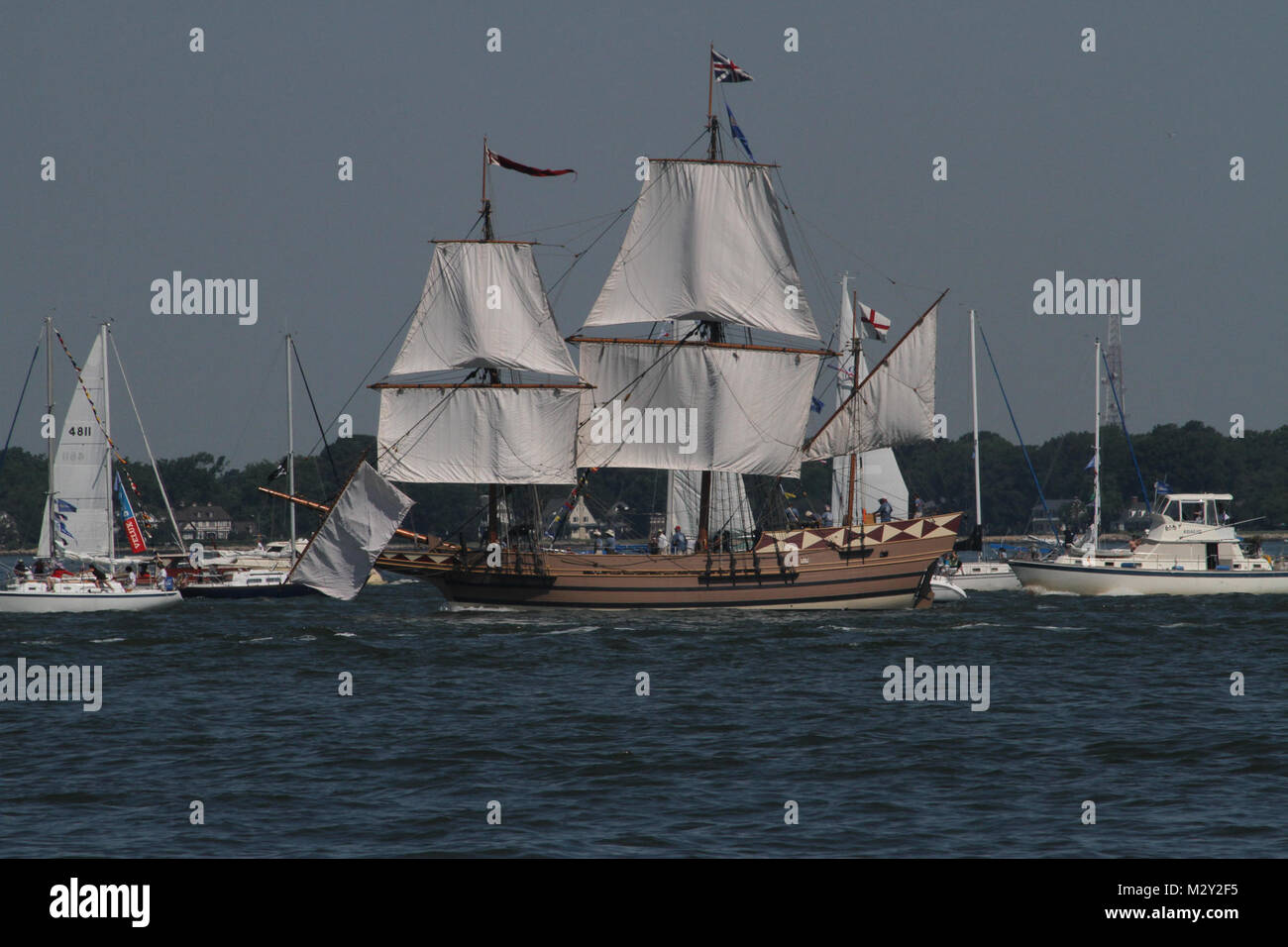 NORFOLK --The Godspeed sails down the Elizabeth River during OpSail ...