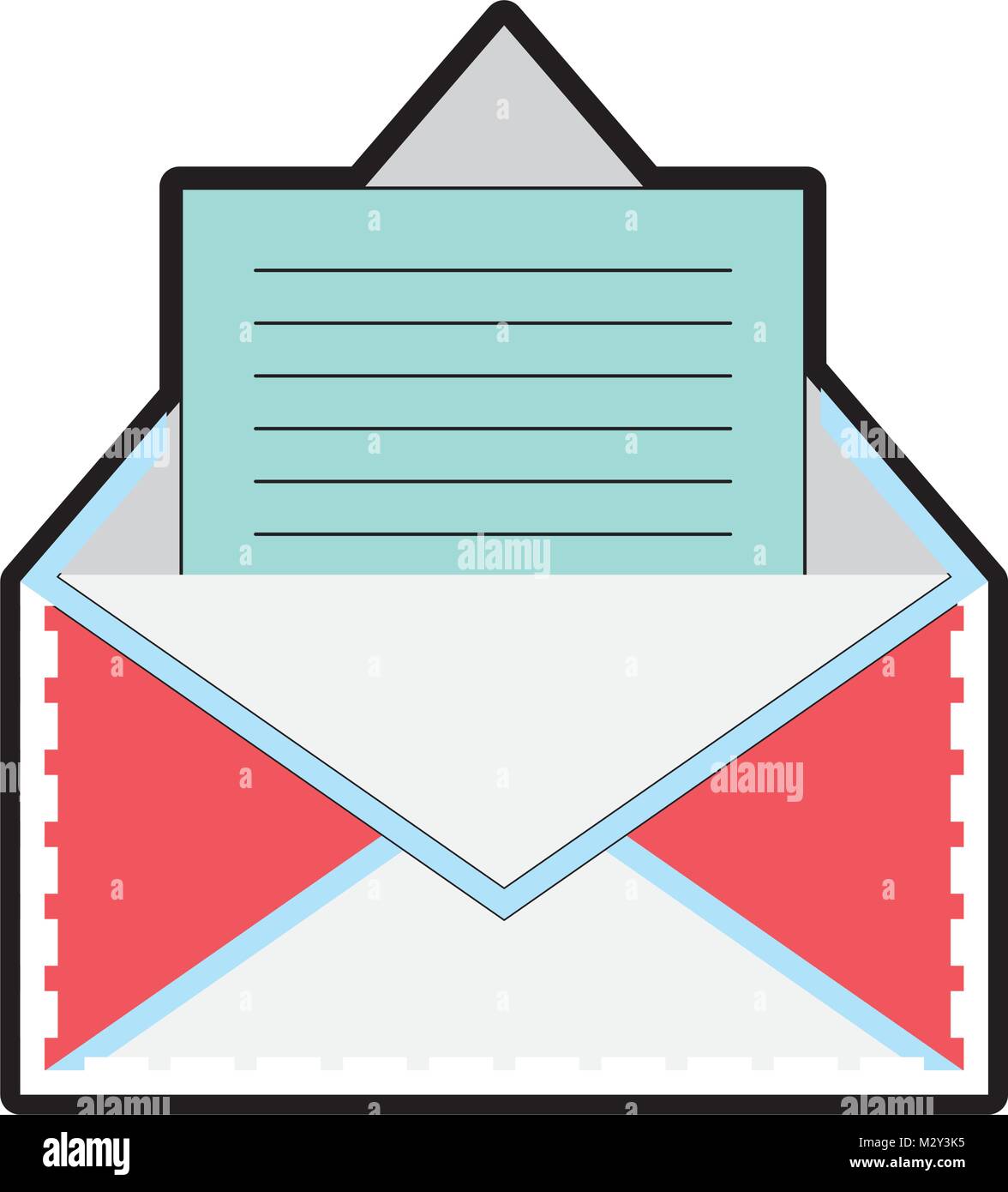 full color e-mail letter message with business document Stock Vector ...