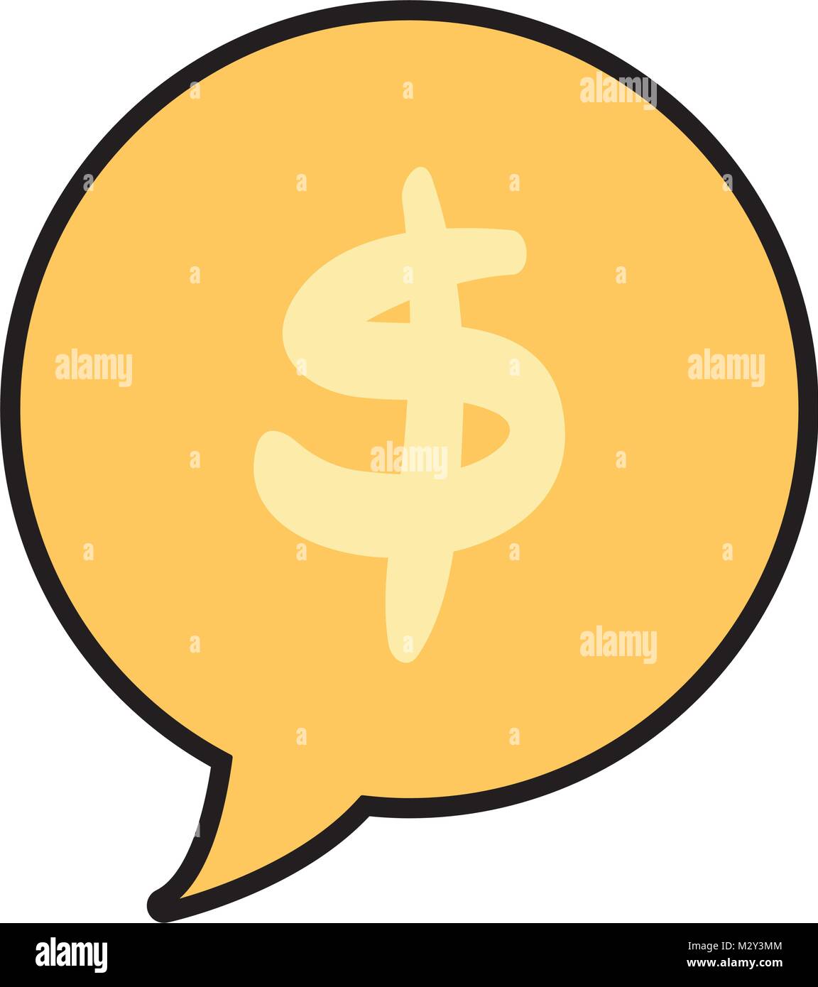 full color chat bubble with dollar symbol money inside Stock Vector ...