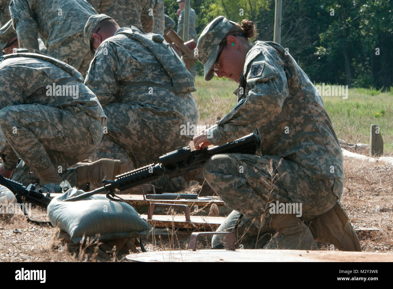 Spc. Caitlin Mitchell, a medic with Company A, 120th Engineer Battalion ...