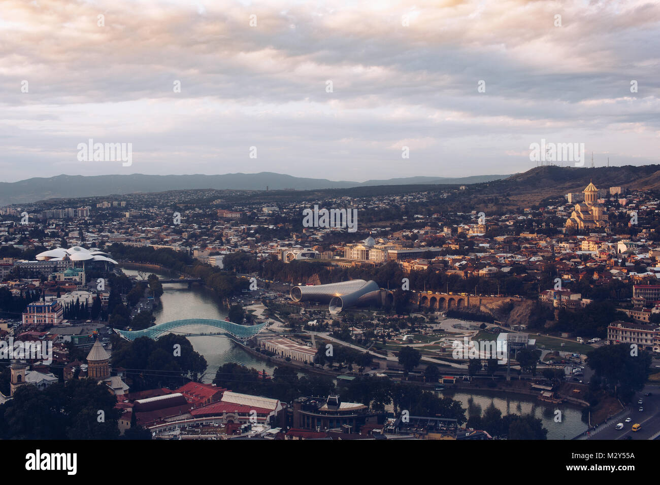 View of Tbilisi at sunset - The Capital of Georgia Stock Photo - Alamy