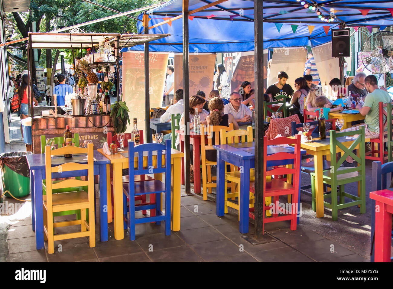 Restaurant and shops in La Boca neighborhood, Buenos Aires, Argentina Stock Photo - Alamy