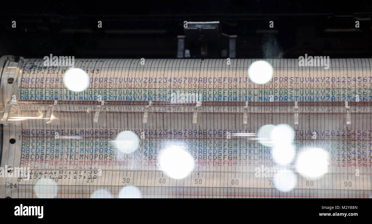 A printer for plotting a temperature graph of heat treatment equipment ...