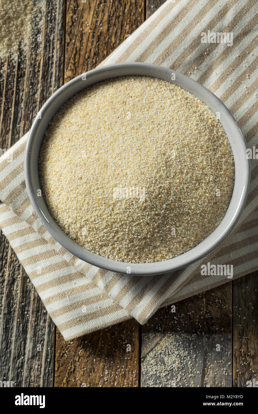 Dry Organic Ground Farina Wheat in a Bowl Stock Photo - Alamy
