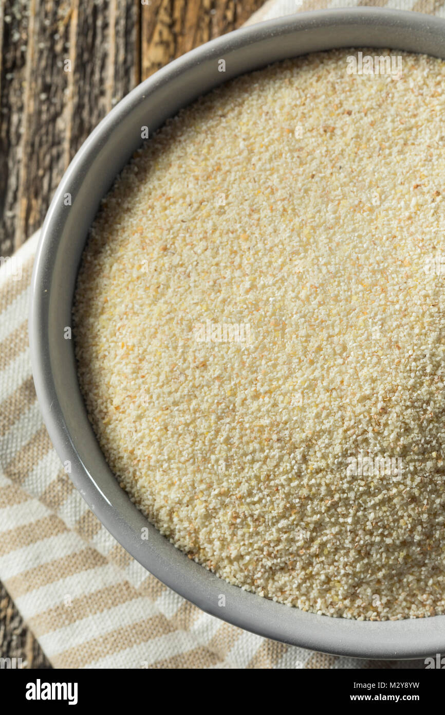 Dry Organic Ground Farina Wheat in a Bowl Stock Photo - Alamy