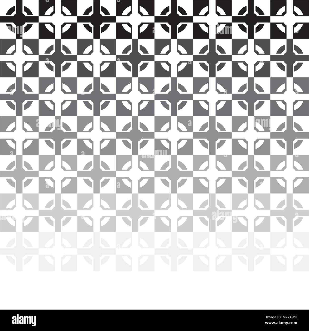 vector seamless pattern. wallpaper decoration of cross tiles. black and ...