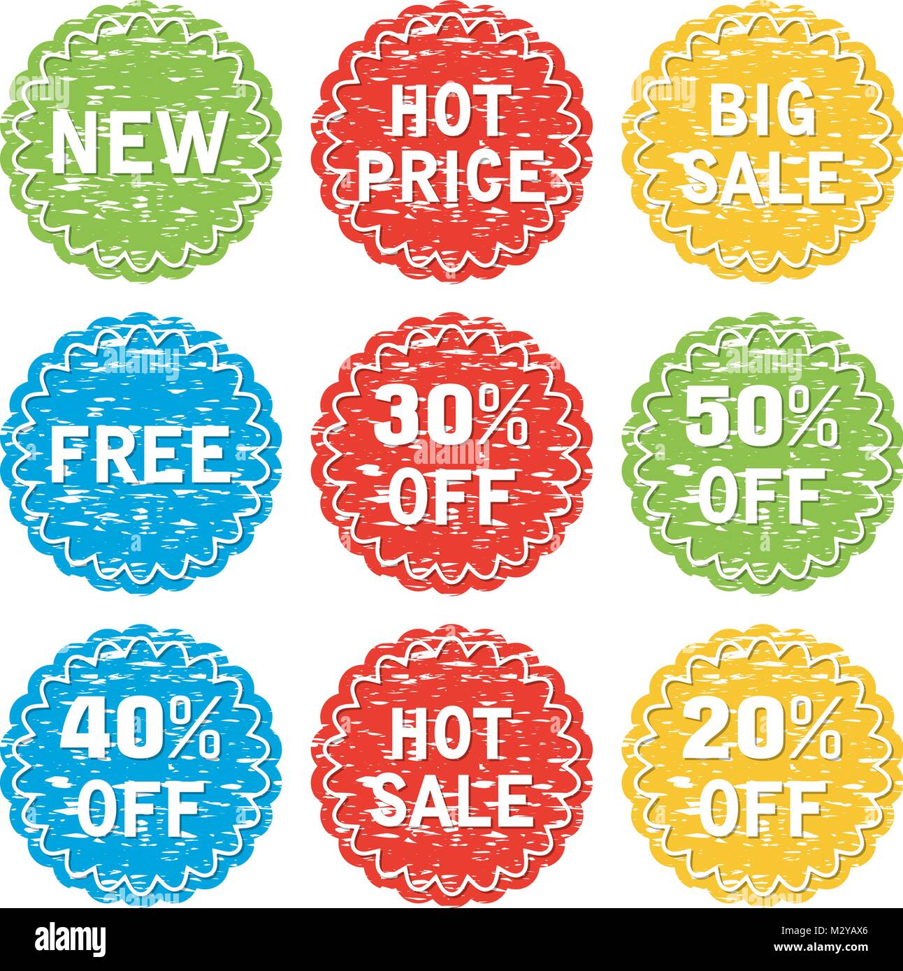vector set of discount and sale label. price tags, sale offer labels ...