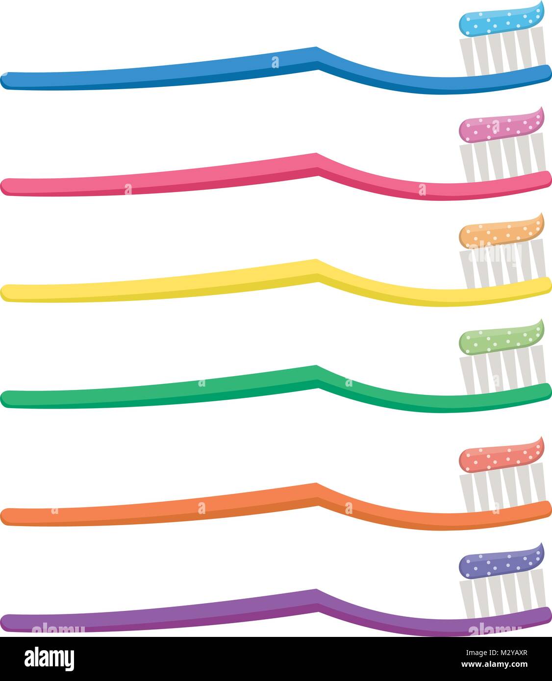 vector set of colorful toothbrushes isolated on white background. tooth ...