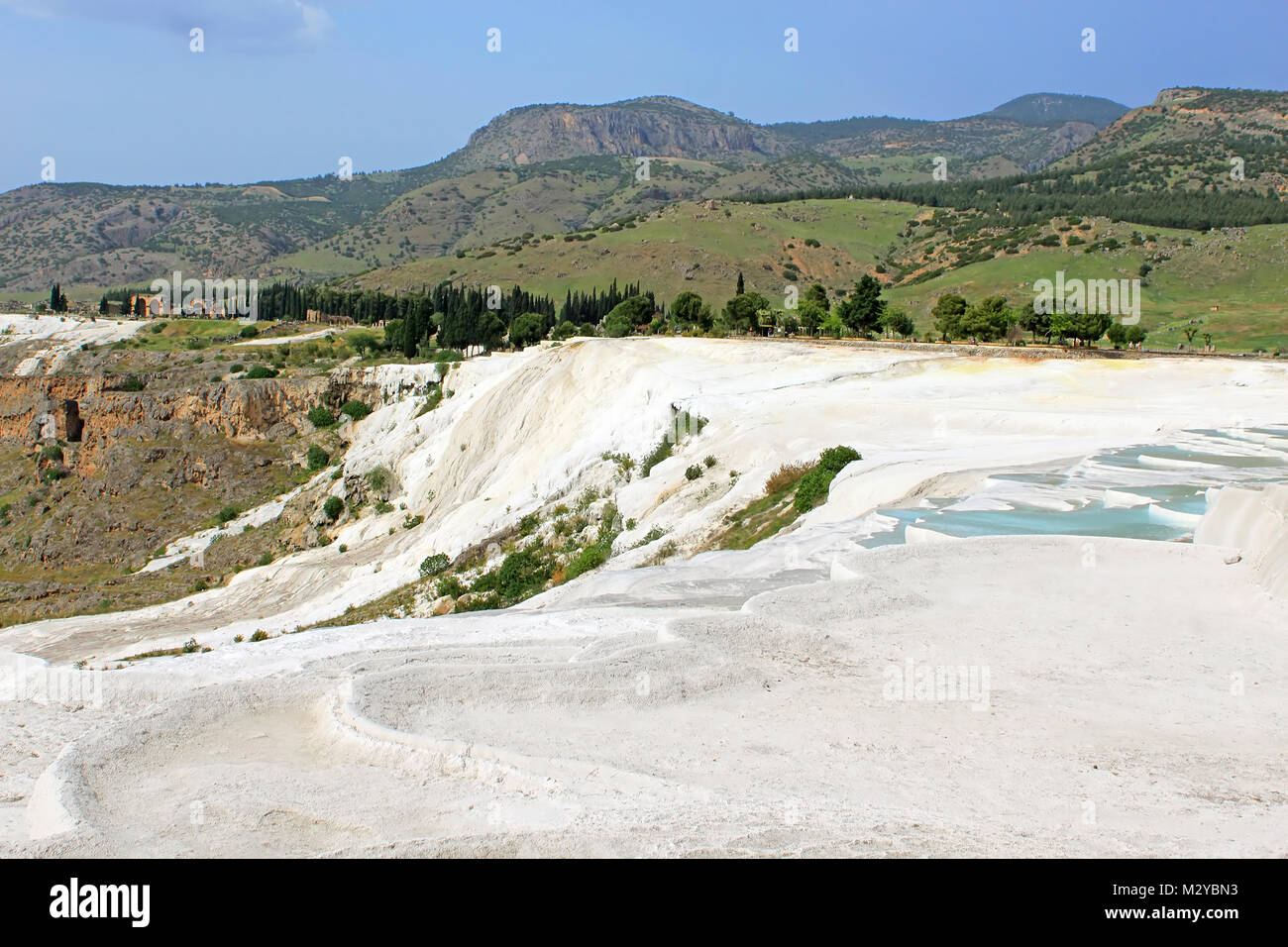 Famous travertine terraces in Pamukkale (ancient Hierapolis), Anatolia ...