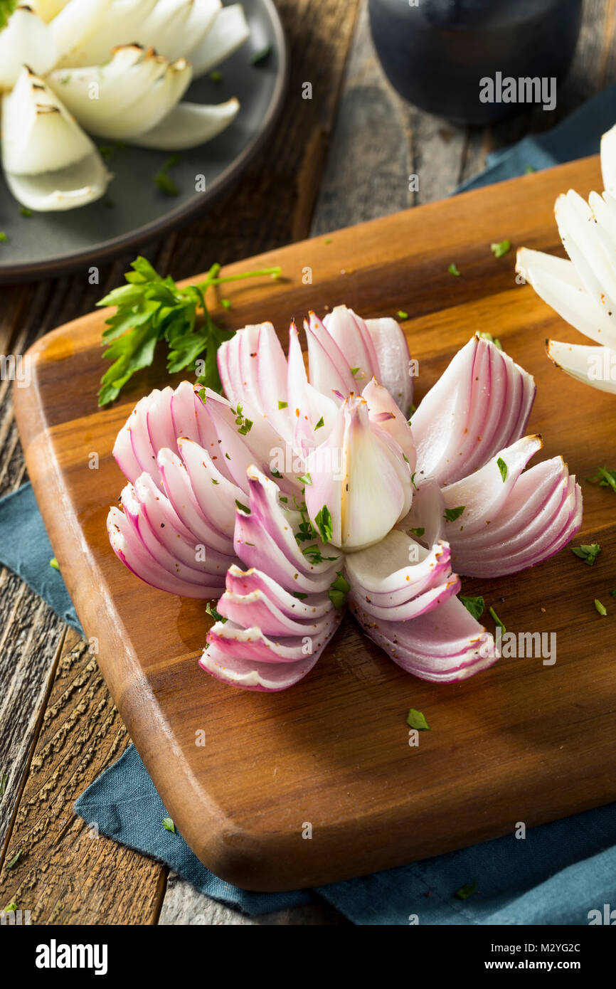 Baked Organic Onion Lotus Flower Ready to Eat Stock Photo - Alamy