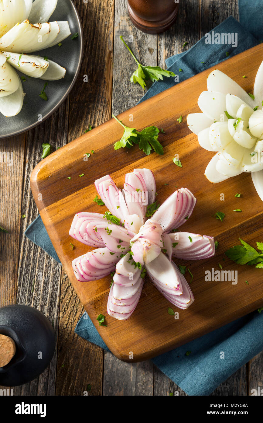 Baked Organic Onion Lotus Flower Ready to Eat Stock Photo - Alamy