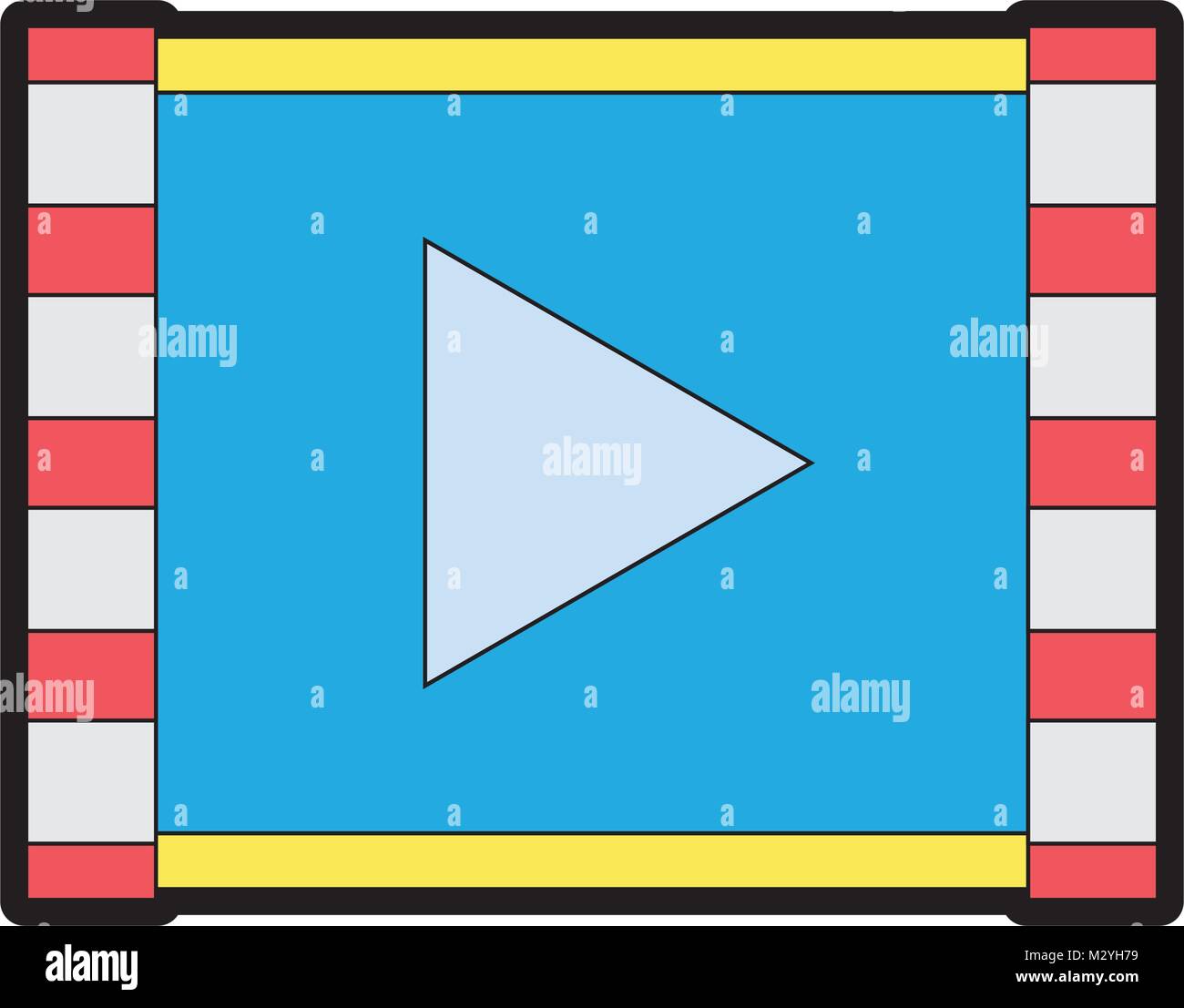 full color digital multimedia play video screen Stock Vector Image ...