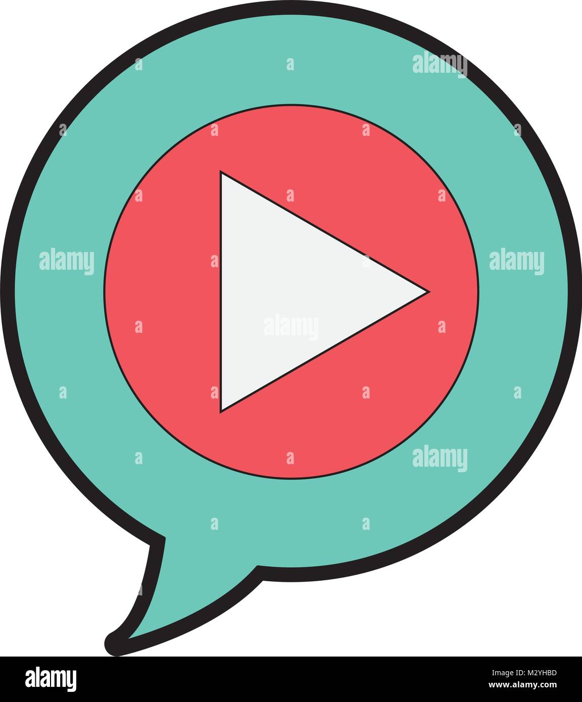 full color chat bubble with screen play video Stock Vector Image & Art ...