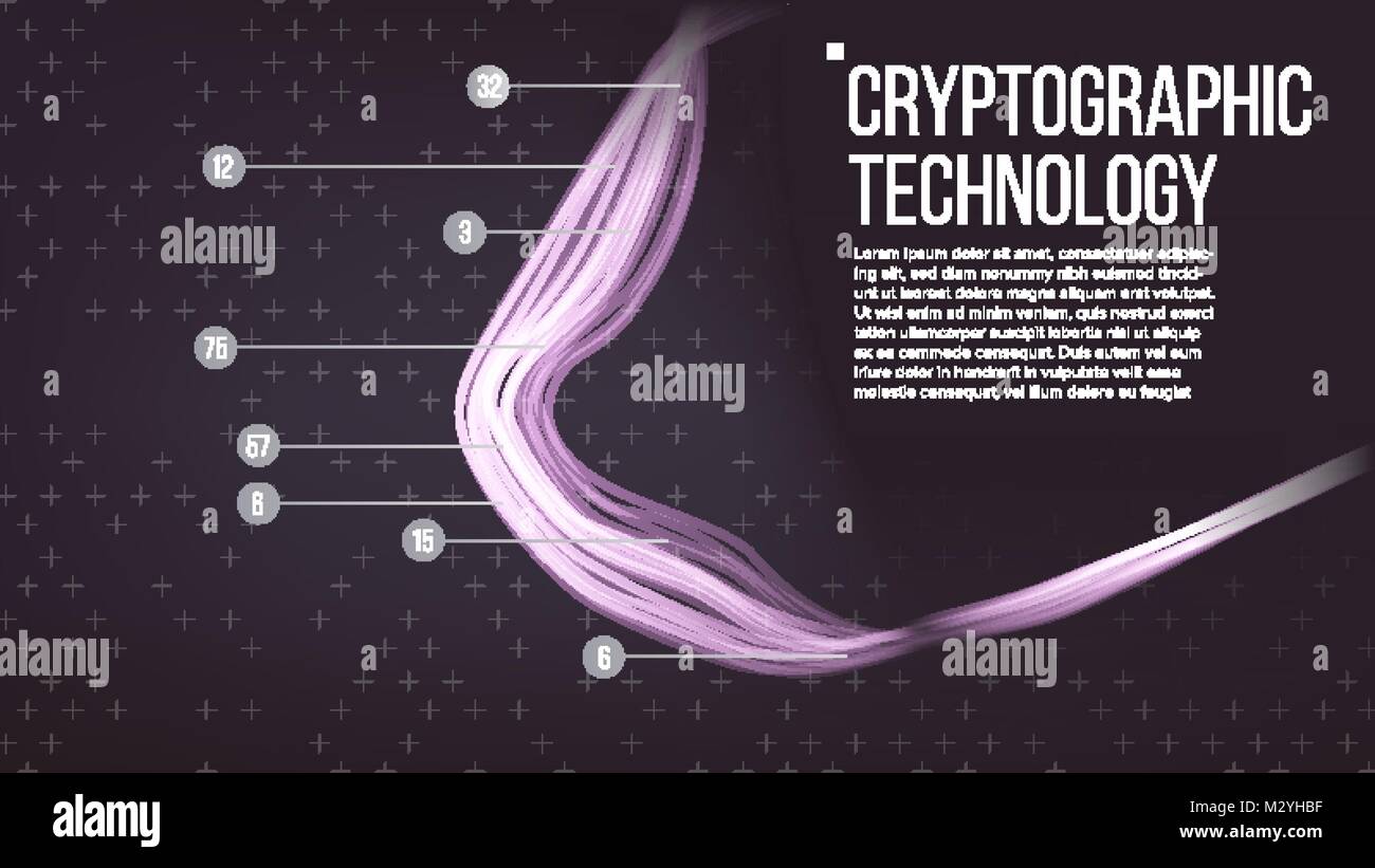 Cryptographic Technology Background Vector. Big Data Algorithm. Brochure Illustration Stock ...