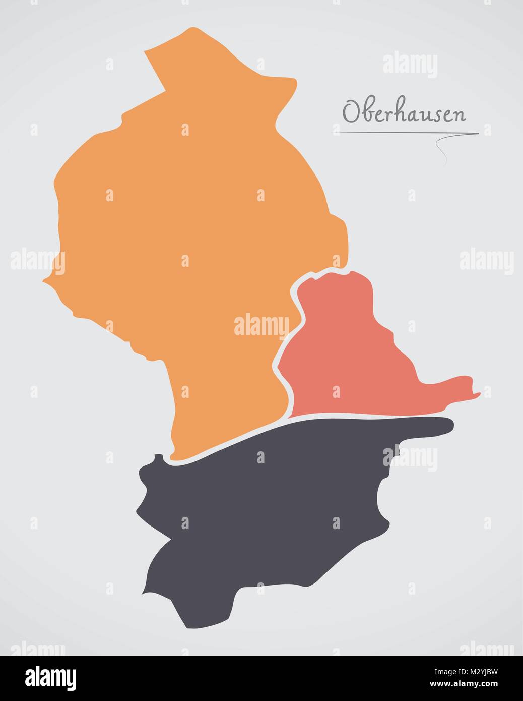 Oberhausen Map with boroughs and modern round shapes Stock Vector Image & Art - Alamy