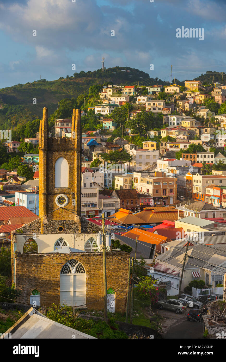 Overlook over St Georges, capital of Grenada, Caribbean Stock Photo - Alamy